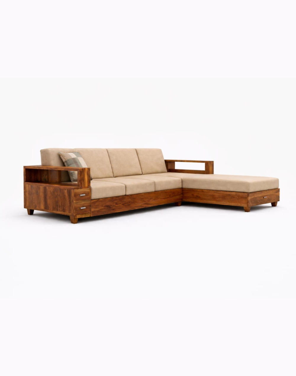 VANWOOD SCB-005 Artisan Solid Wood Sectional Sofa - AETHERCORE